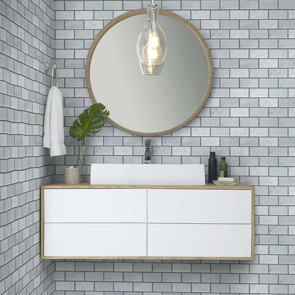 Shaw Tile Chateau 2x4 Beveled Edge Mosaic Bianco Carrara12x12 ...