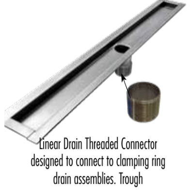 Laticrete Linear Drain Threaded Connector Trough – Flo