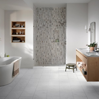 COREtec Plus Tile VV872 Bianco Marble – Flooring Market