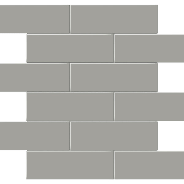 Tile Collection Soho 2x6 Brick Mosaic Tile Cement Chic Glossy ...