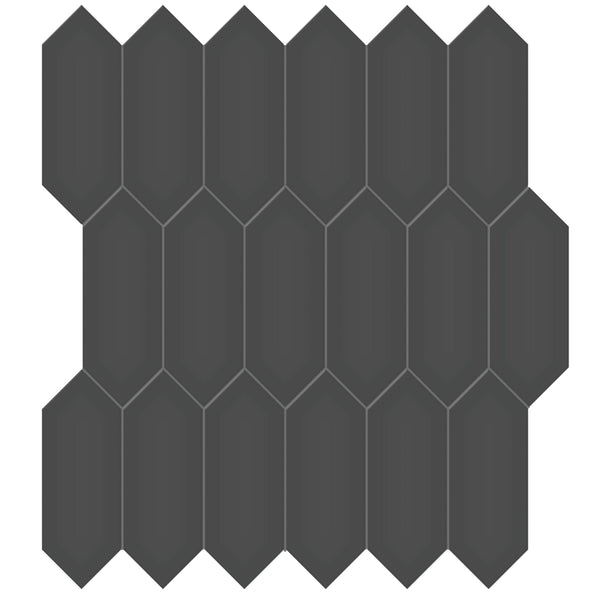Tile Collection Soho 2x5 Picket Mosaic Tile Retro Black – Flooring Market
