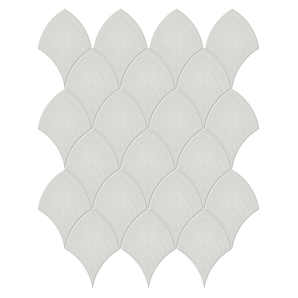Tile Collection Soho 11x13 Scallop Mosaic Tile Halo Grey Glossy ...